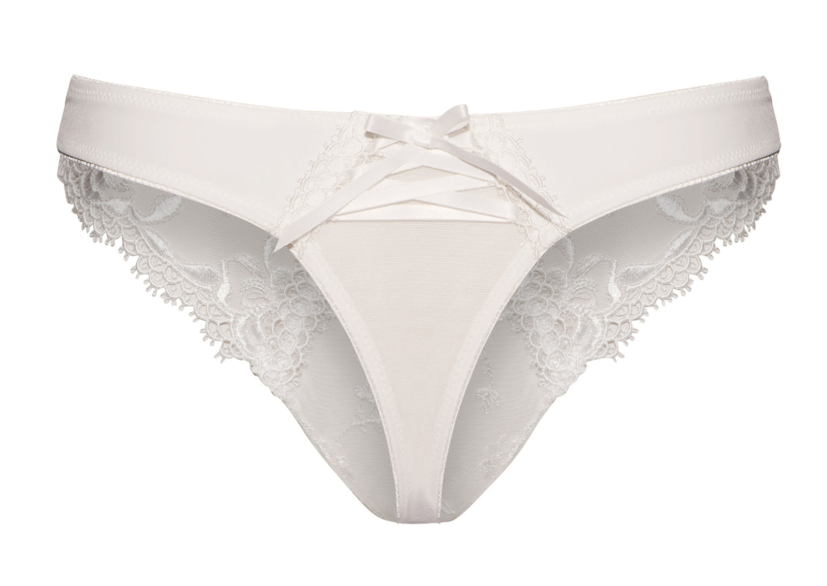 Ulla String VICTORIA in champagner mit floraler Stickerei – my-fee.de